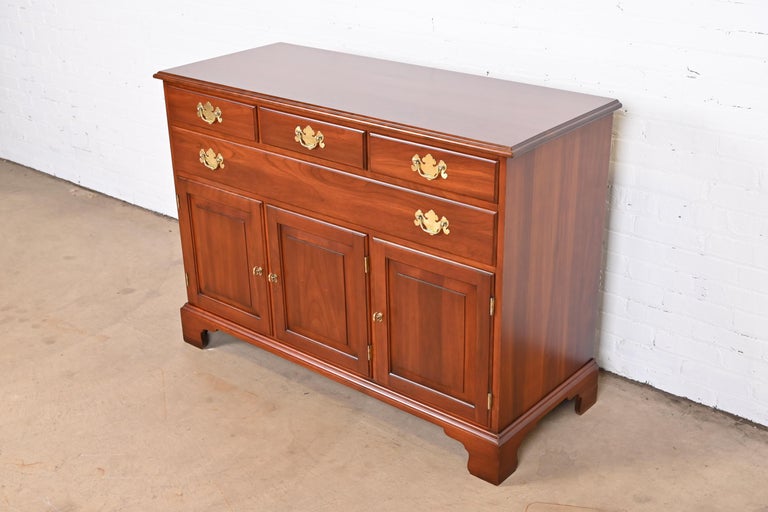 Henkel Harris American Colonial Cherry Wood Sideboard or Bar Cabinet ...