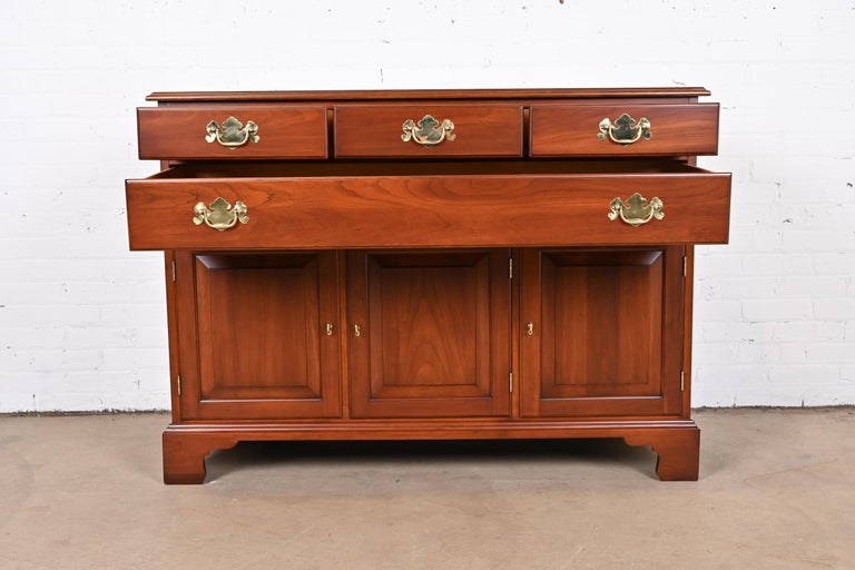 Henkel Harris American Colonial Cherry Wood Sideboard or Bar Cabinet ...
