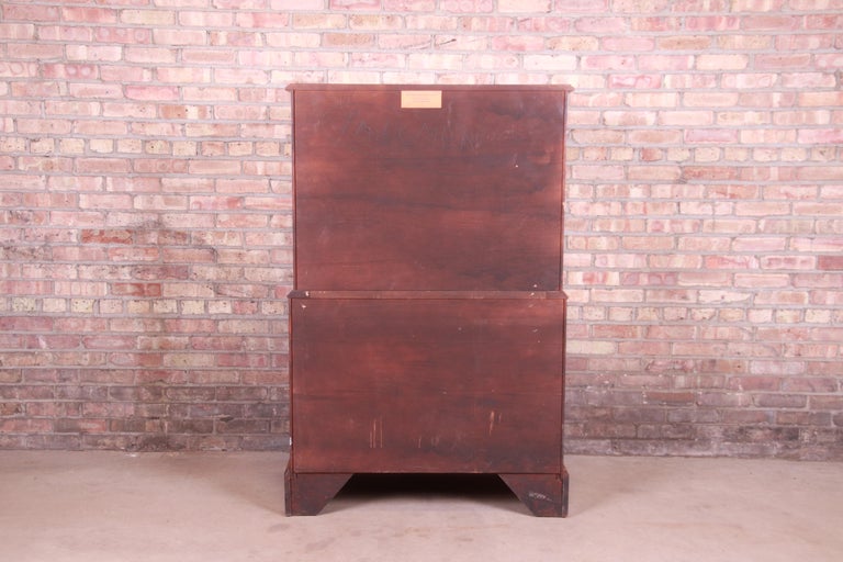 Henkel Harris American Colonial Solid Cherry Highboy Dresser For Sale ...