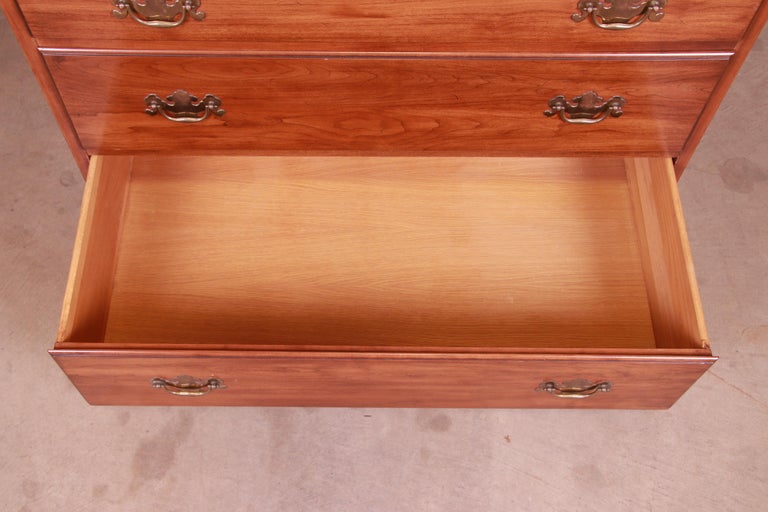 Henkel Harris American Colonial Solid Cherry Highboy Dresser For Sale ...