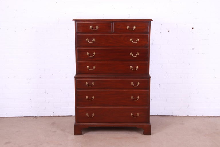 Henkel Harris American Colonial Solid Mahogany Highboy Dresser at ...