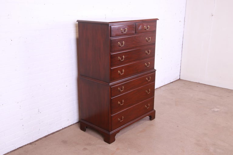 Henkel Harris American Colonial Solid Mahogany Highboy Dresser at ...