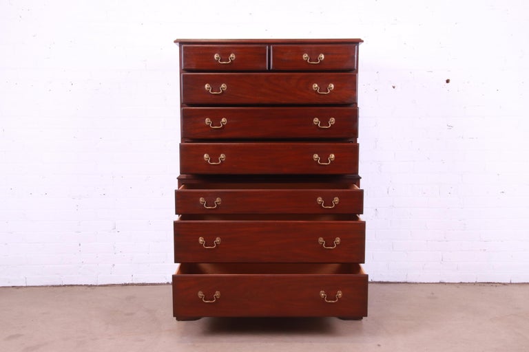 Henkel Harris American Colonial Solid Mahogany Highboy Dresser at ...