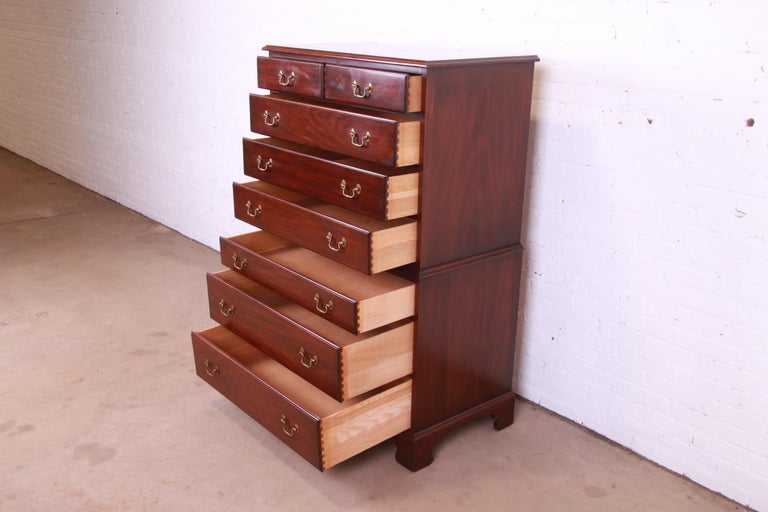 Henkel Harris American Colonial Solid Mahogany Highboy Dresser at ...