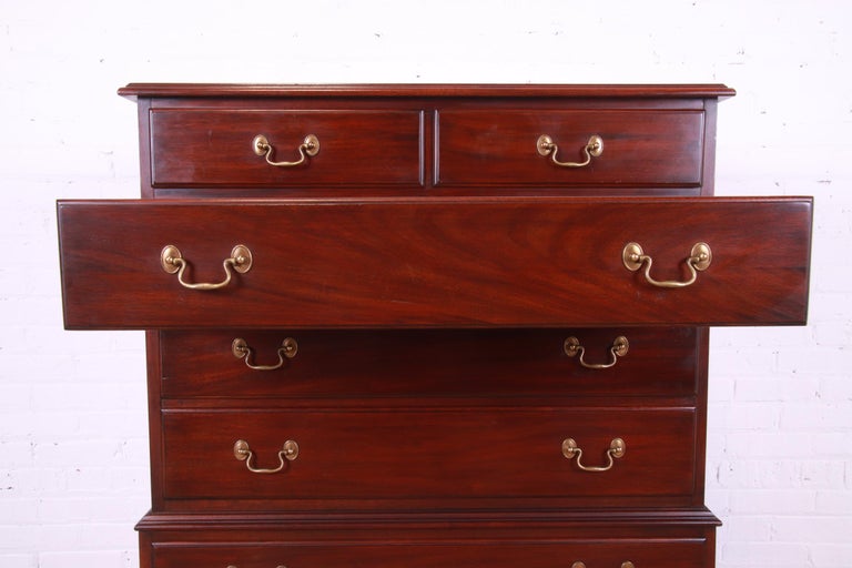 Henkel Harris American Colonial Solid Mahogany Highboy Dresser at ...