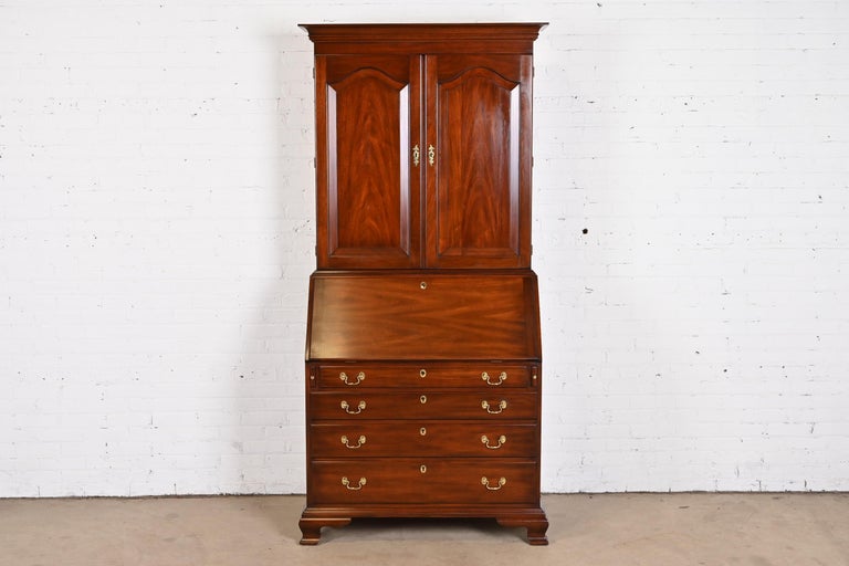 Henkel Harris Georgian Mahogany Slant Front Secretary Desk with ...
