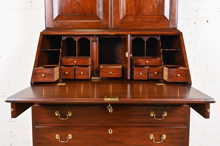 Henkel Harris Georgian Mahogany Slant Front Secretary Desk with ...