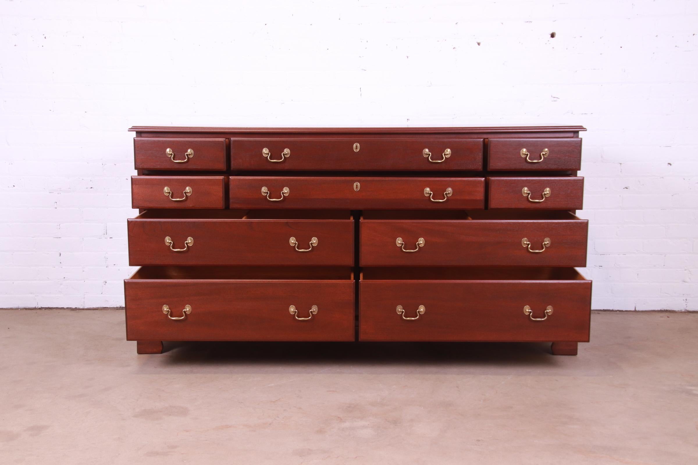 Henkel Harris Georgian Solid Mahogany Ten-Drawer Dresser, Newly ...