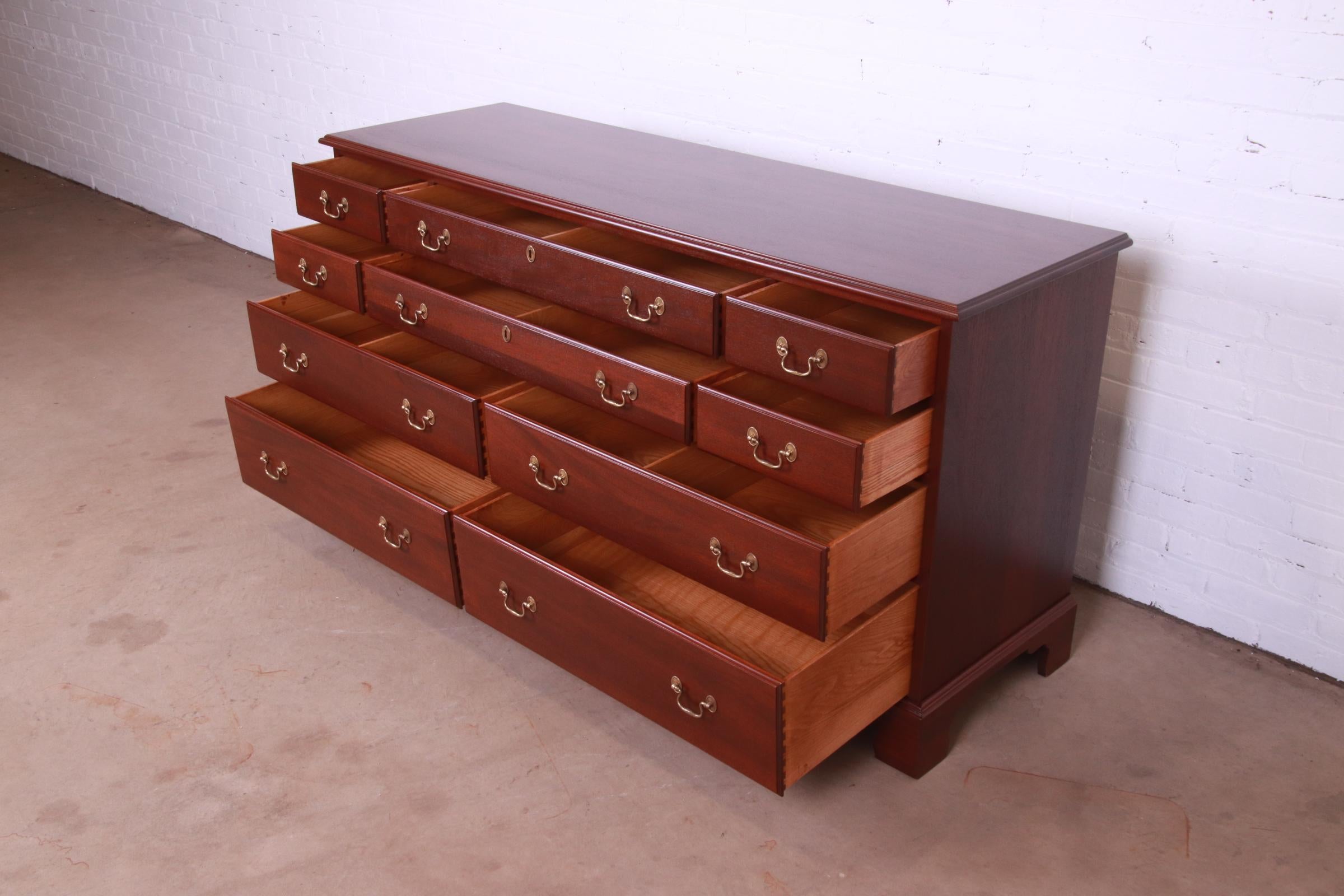 Henkel Harris Georgian Solid Mahogany Ten-Drawer Dresser, Newly ...