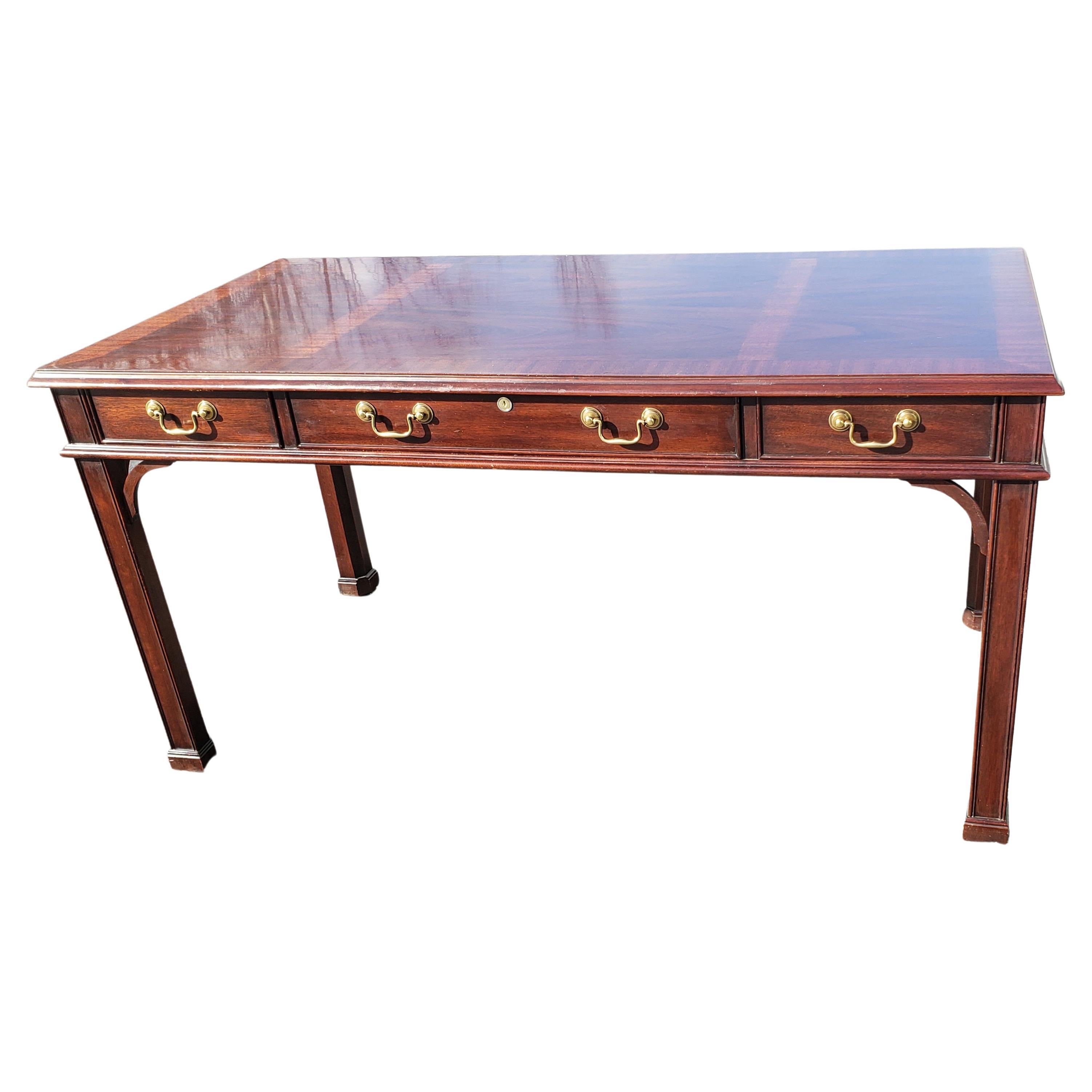 Henkel Harris Double Pedestal Flame Mahogany Dining Table Extra Large ...