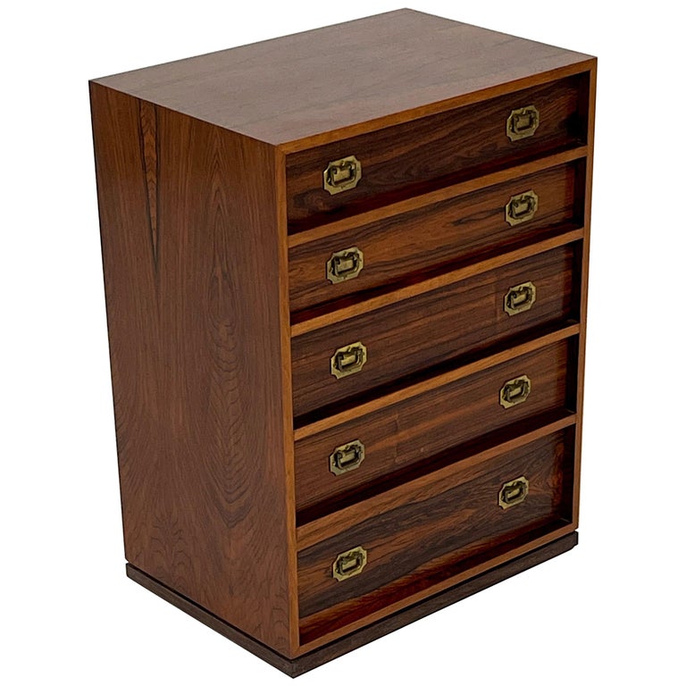 Henning Korch Rosewood Campaign Jewelry Chest of Drawers from Denmark ...