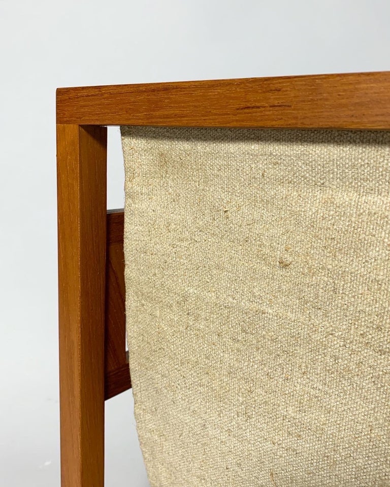 Henning Wind Hansen Magazine Rack Teak Linen Danish 1960s For Sale at ...