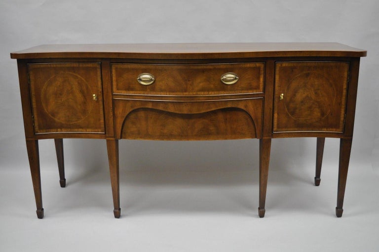 Henredon 18th Century Portfolio Banded Mahogany Bowfront Sideboard ...