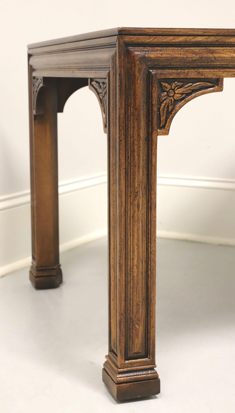 HENREDON Burl Oak French Influenced Square Side Table For Sale at 1stDibs