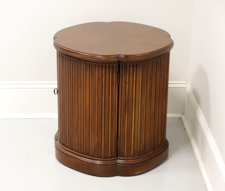 HENREDON Burl Walnut Clover Shaped Cabinet Accent Table at 1stDibs