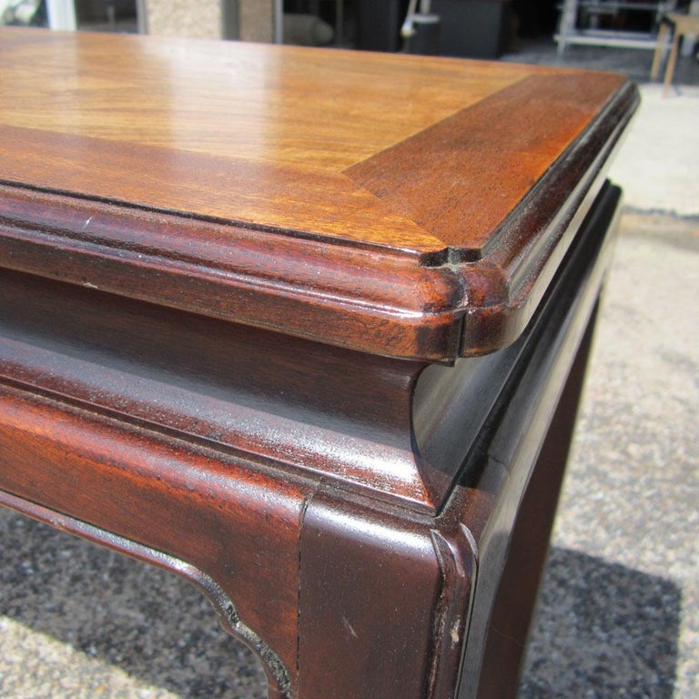 Henredon Burled Mahogany Console Table at 1stDibs