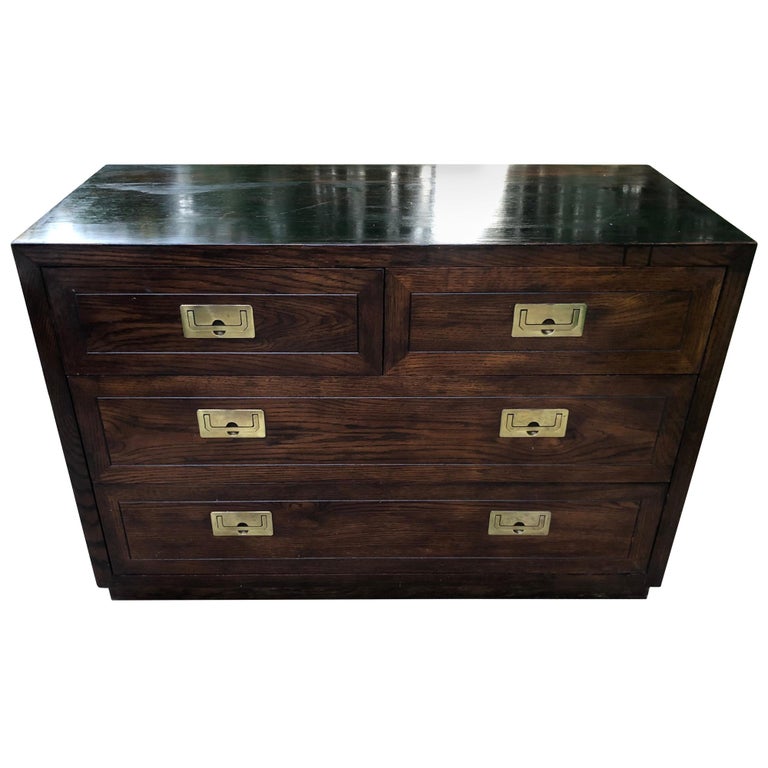 Henredon Campaign Chest of Drawers at 1stDibs