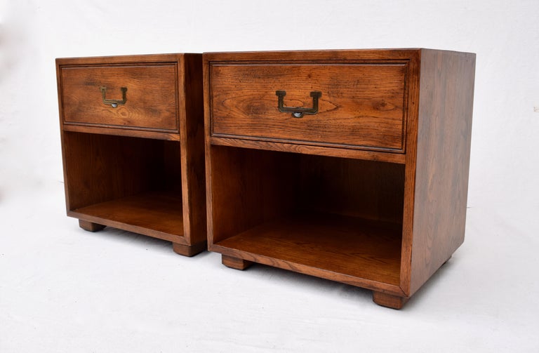 Henredon Campaign Nightstands For Sale at 1stDibs