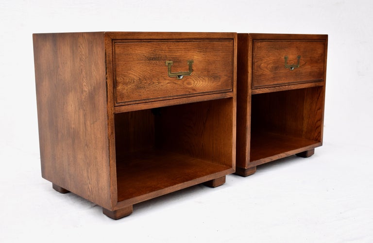 Henredon Campaign Nightstands For Sale at 1stDibs