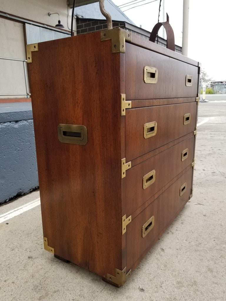 Henredon Campaign Style Chest at 1stDibs