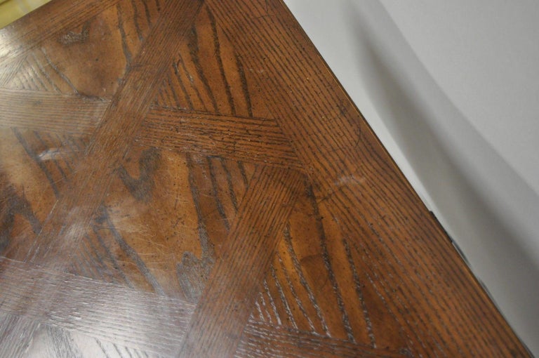 Henredon Country French Oak Parquetry Extension Flip Top Game Table ...