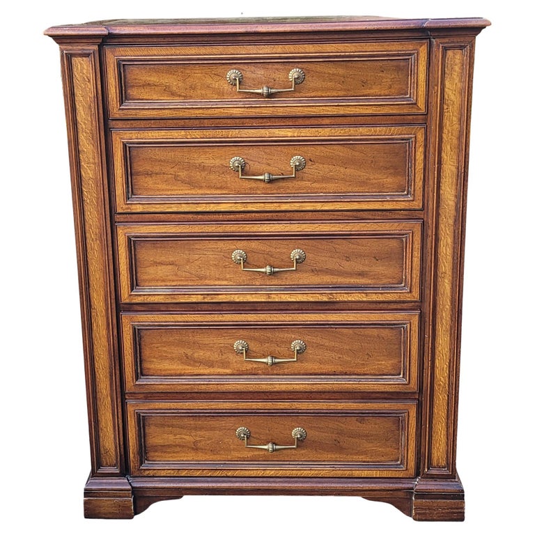 Henredon Fine Furniture 5 Drawers Walnut and Mission Oak Chest of ...
