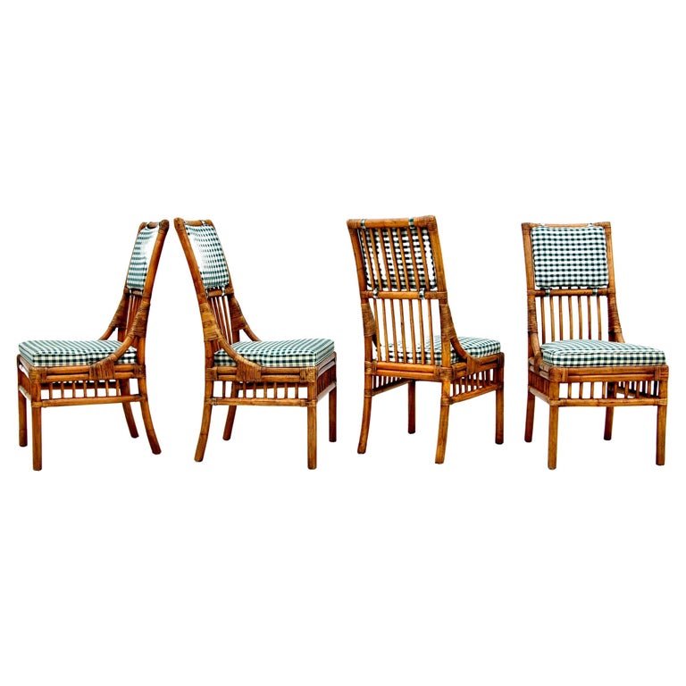 Henredon French Bistro Style Rattan Dining Chairs, Set of Six at 1stDibs