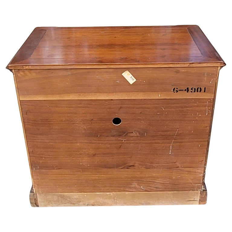 Henredon Furniture Walnut and Mission Oak French Wire Mesh Bedside ...