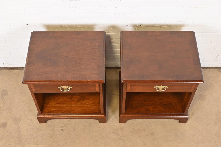 Henredon Georgian Banded Mahogany Nightstands, Newly Refinished For ...