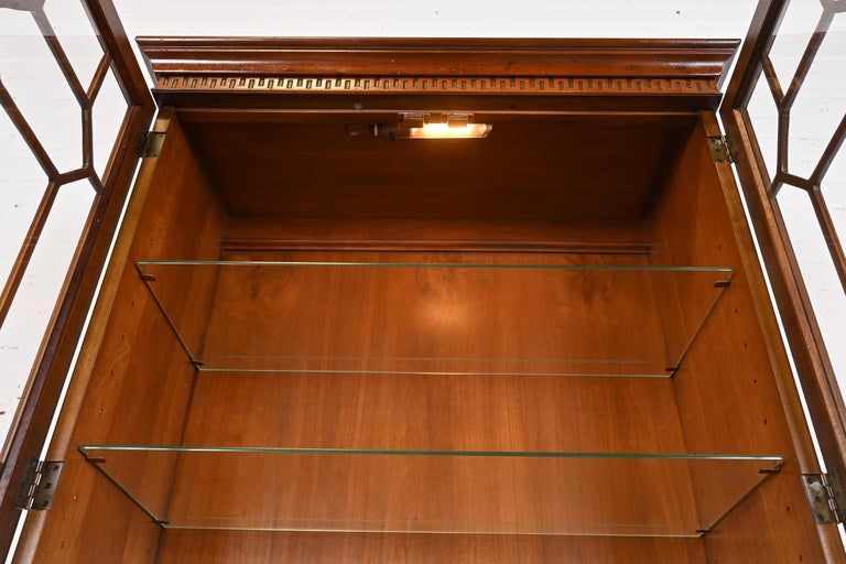 Henredon Georgian Mahogany Breakfront Bookcase Bureau with Drop Front ...