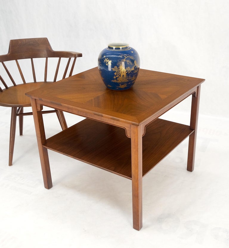 Henredon Heritage Square Walnut Two Tier Side End Coffee Table MINT ...
