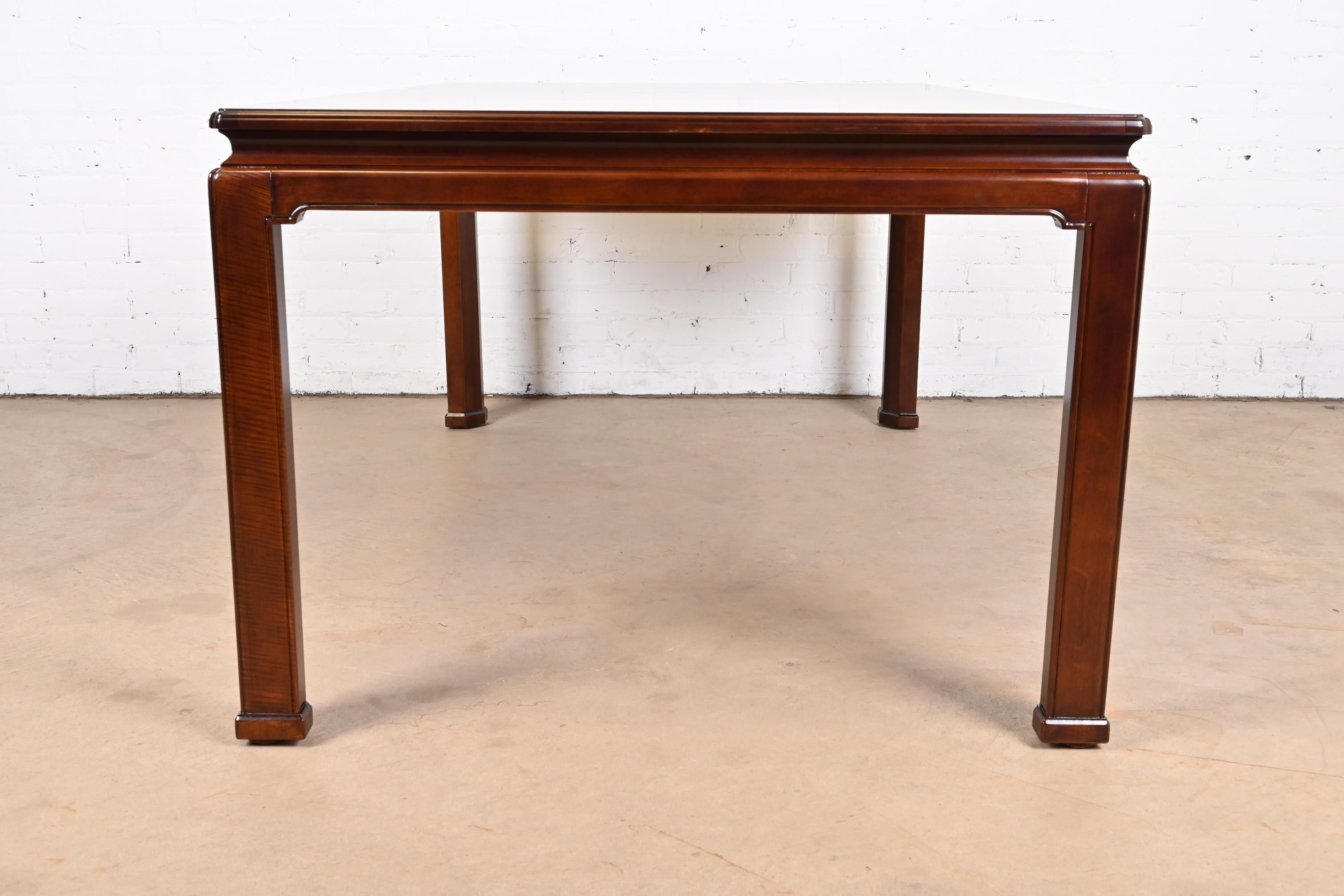 Henredon Hollywood Regency Chinoiserie Mahogany and Burl Wood Dining ...