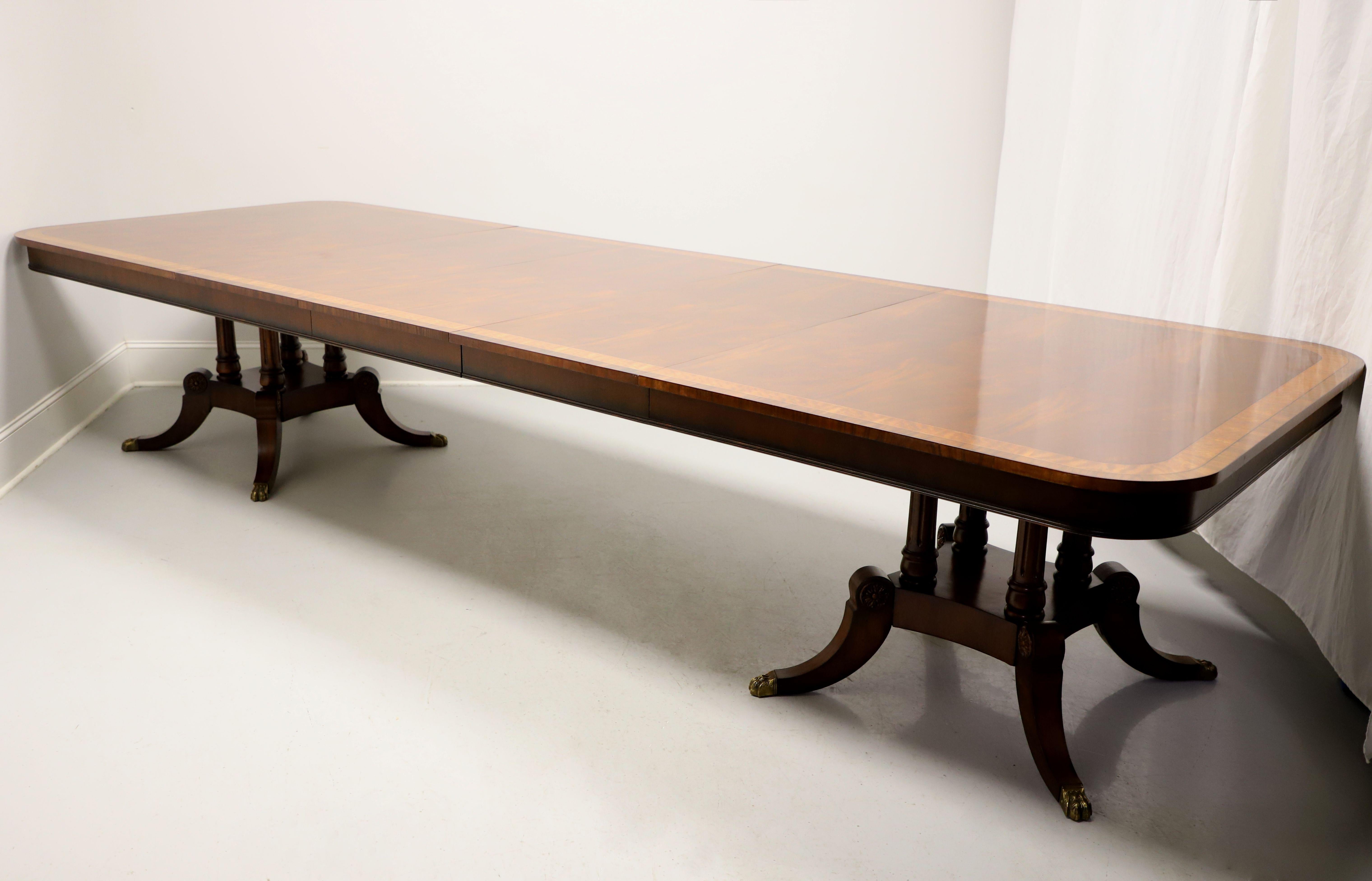 Henredon Inlaid Flame Mahogany Regency Banquet Dining Table For Sale at ...