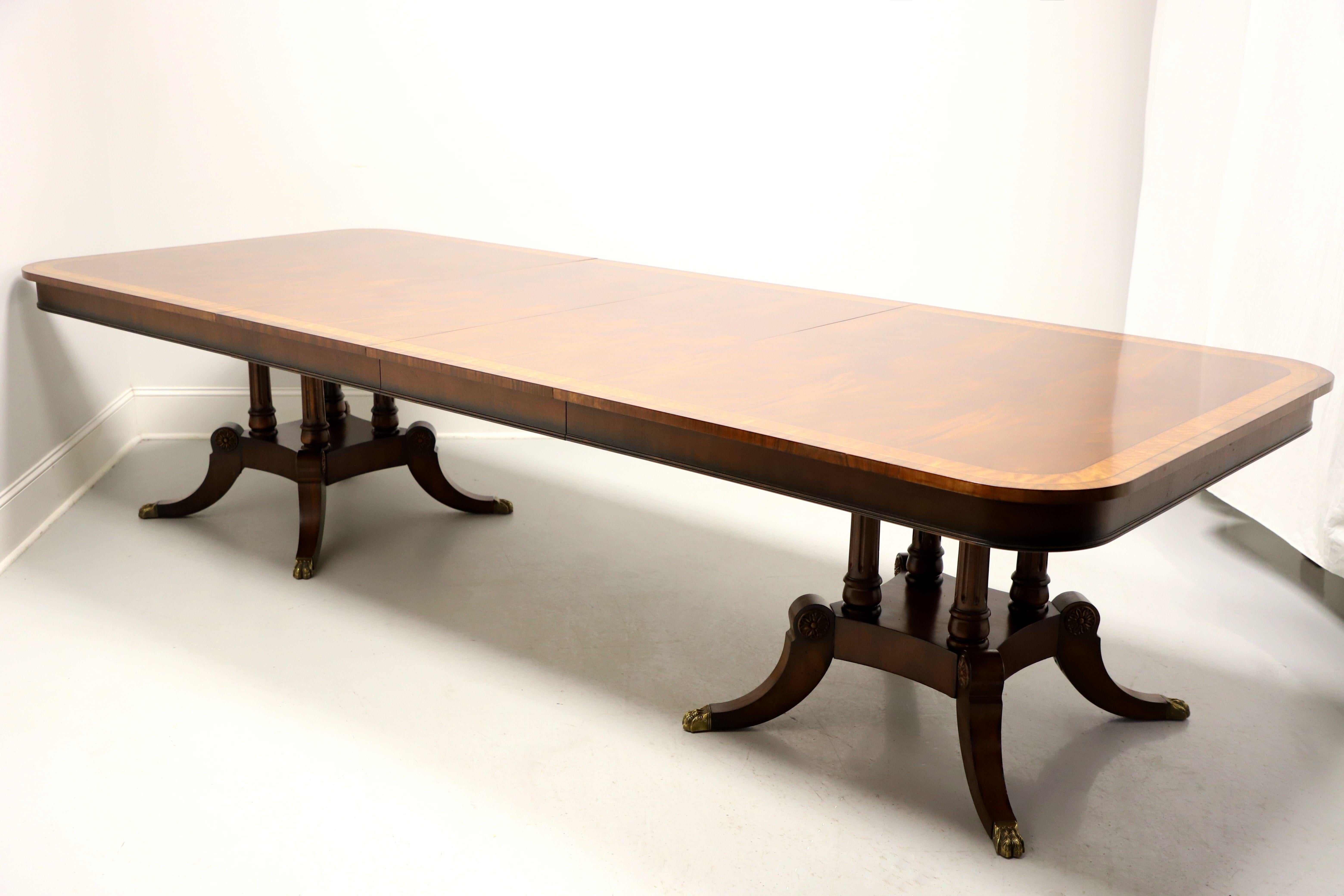Henredon Inlaid Flame Mahogany Regency Banquet Dining Table For Sale at ...