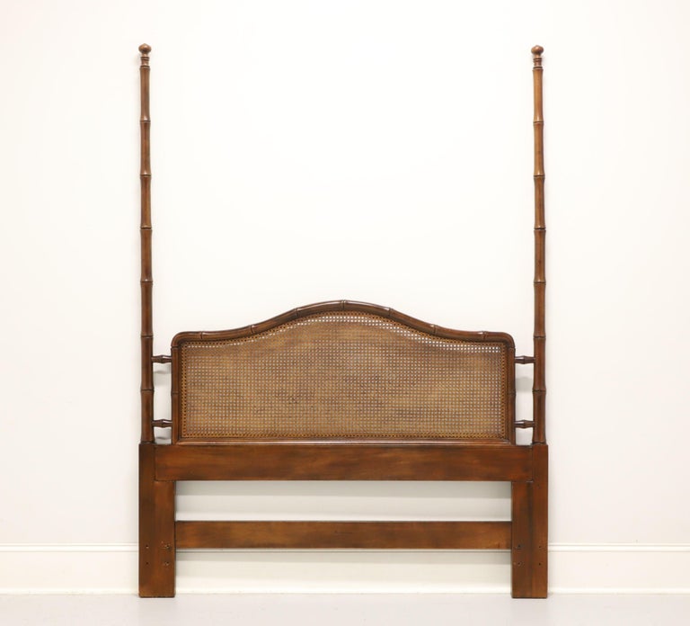 HENREDON Mahogany Asian Chinoiserie Faux Bamboo and Cane Queen Size ...