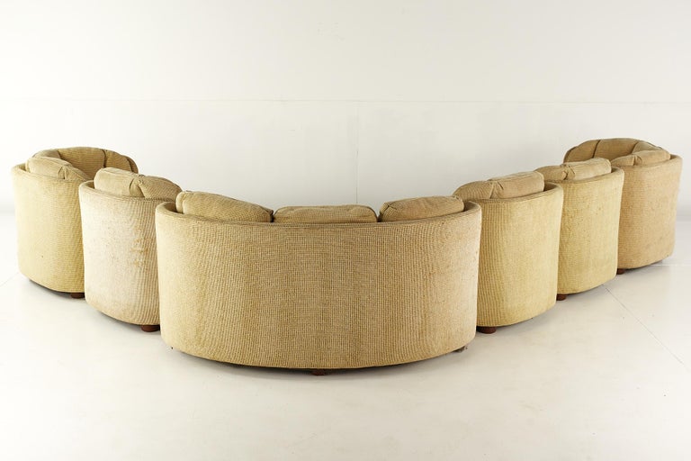 Henredon Mid Century Folio 500 7 Piece Modular Scallop Back Sectional ...