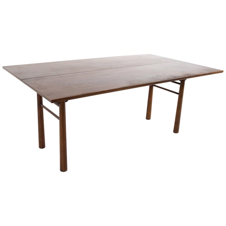 Henredon Robsjohn Gibbings Style MCM Walnut Drop Leaf Dining Console ...