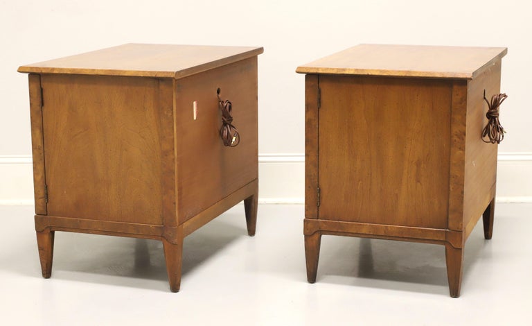 HENREDON Sequent Mid Century Burlwood Nightstands - Pair at 1stDibs