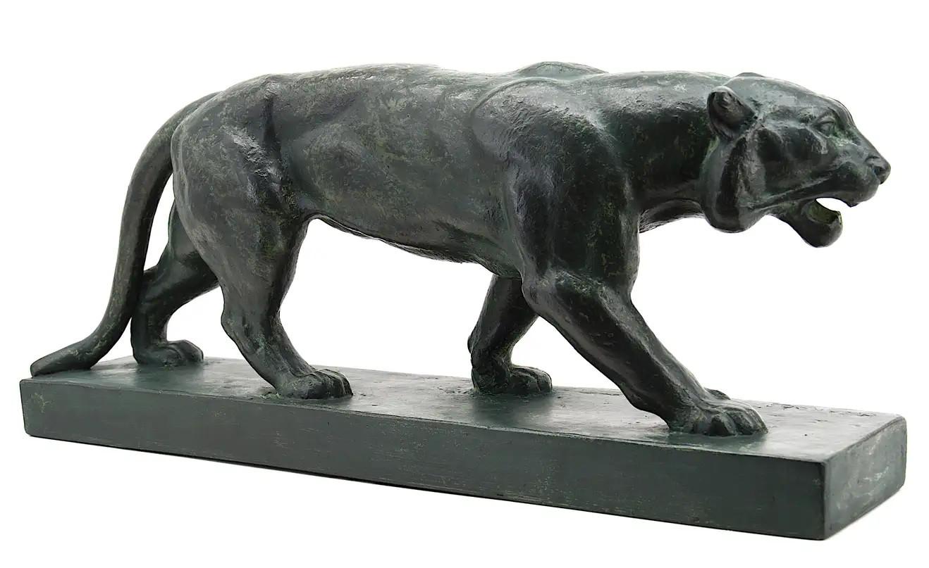 Henri Bargas, Large French Art Deco Terracotta Tiger Sculpture, 1930s ...