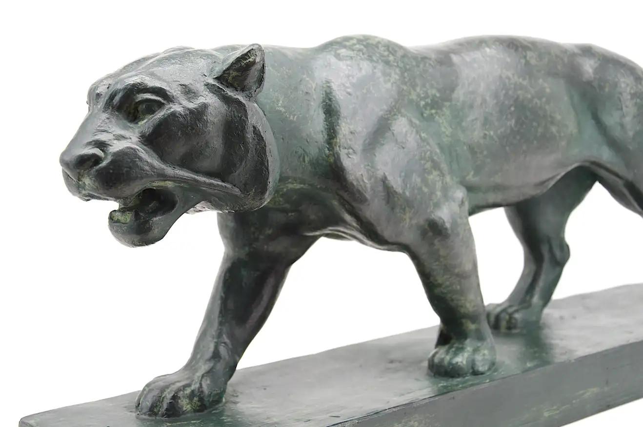 Henri Bargas, Large French Art Deco Terracotta Tiger Sculpture, 1930s ...