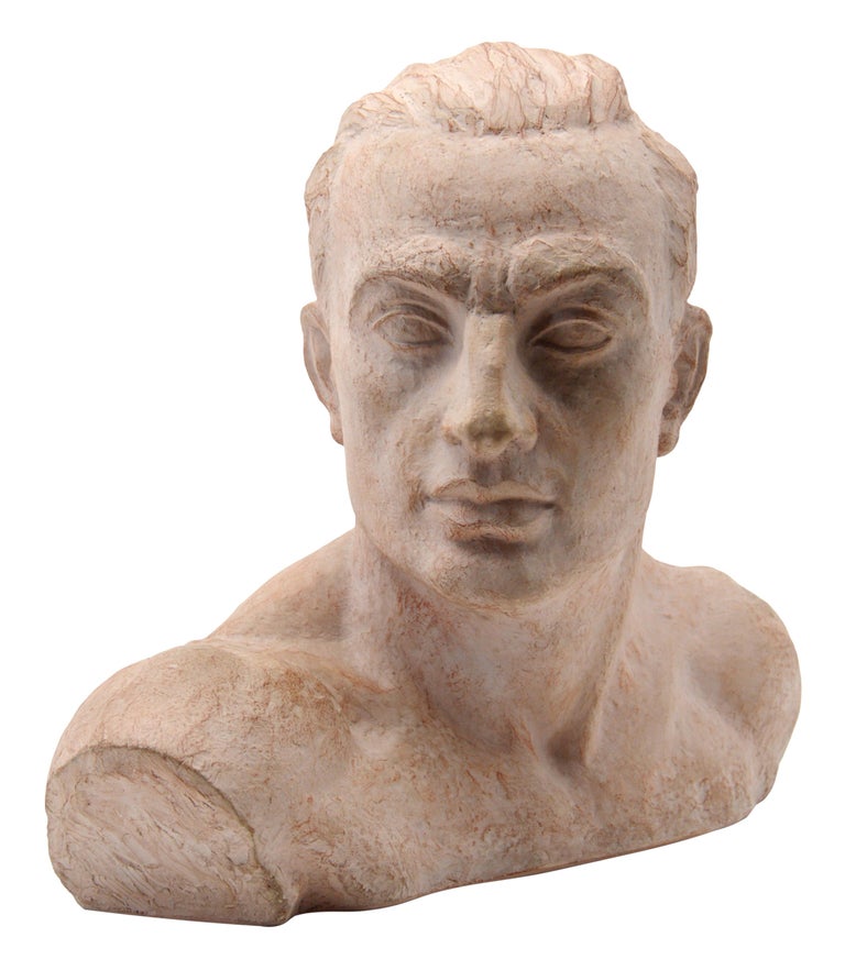 Henri Bargas, Man Bust Sculpture, 1930s at 1stDibs
