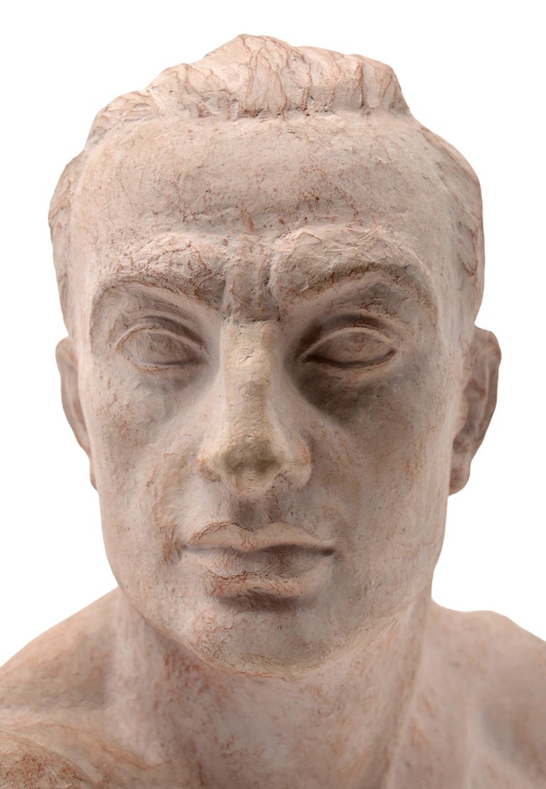 Henri Bargas, Man Bust Sculpture, 1930s at 1stDibs