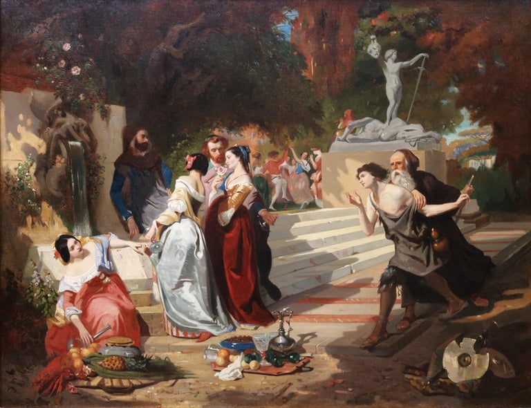 Henri Baron - Large 19th Century French Oil Painting. Paris Salon 1845 ...