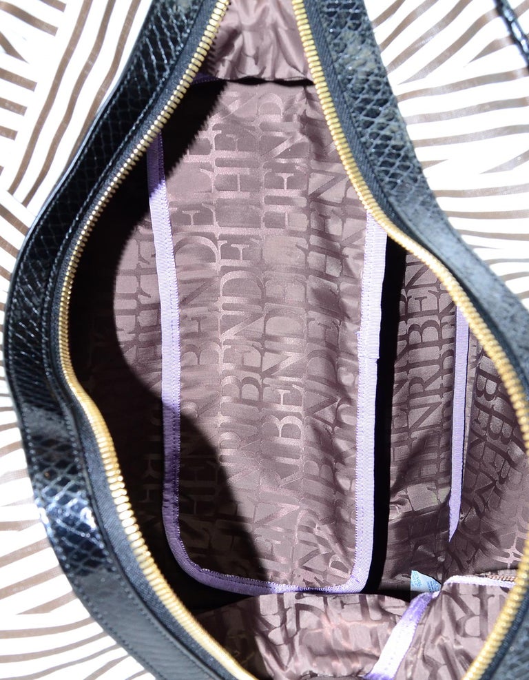 Henri Bendel Brown/White Coated Canvas Rolling Luggage For Sale at ...