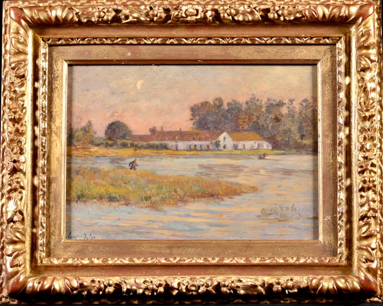 Henri Duhem - Fishing at Sunset - Impressionist Oil, Figures in ...