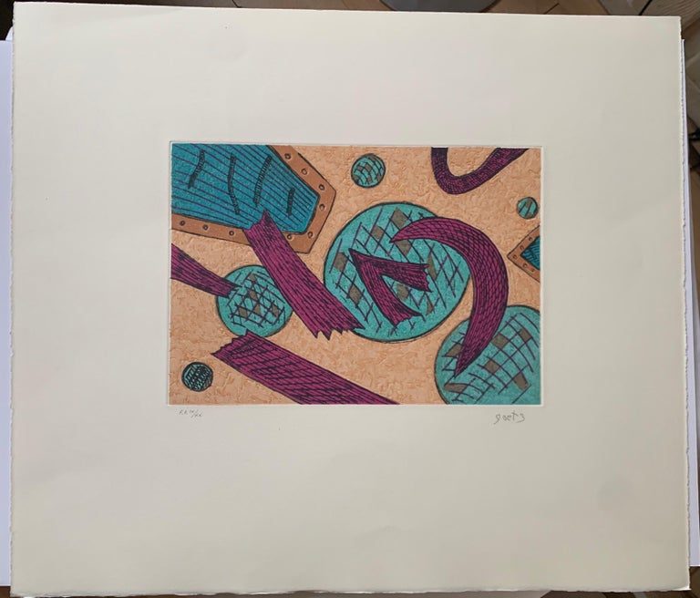 Henri Goetz - Henri Goetz - Orange et bleu For Sale at 1stDibs