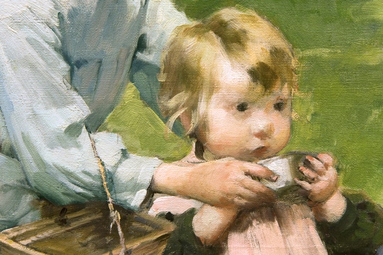 Henri Jules Jean Geoffroy - Genre Scene of Children at a Park Fountain ...