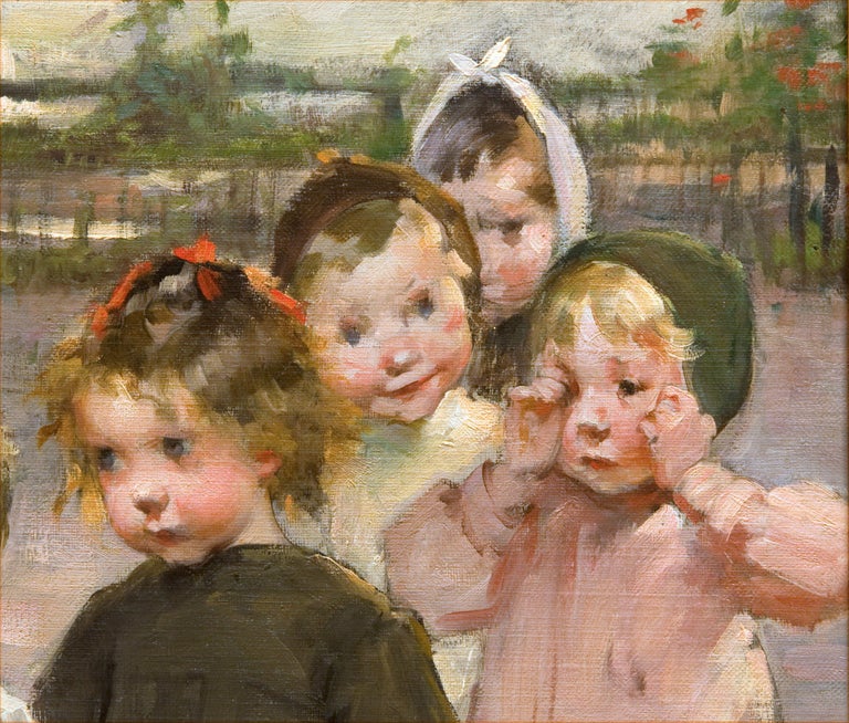 Henri Jules Jean Geoffroy - Genre Scene of Teacher with School Children ...