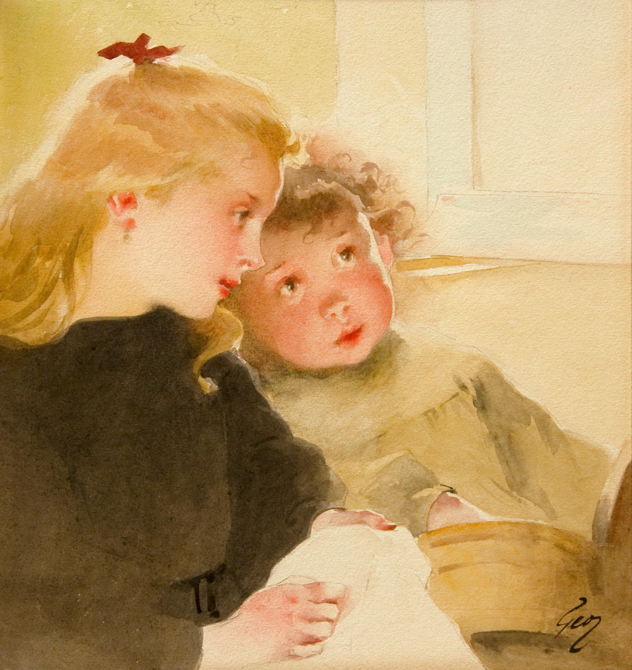 Henri Jules Jean Geoffroy - 'Lunchtime already?' For Sale at 1stDibs