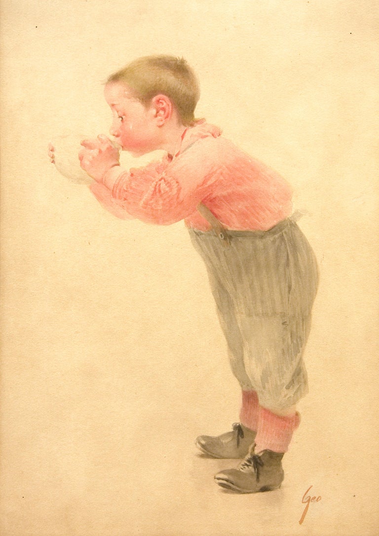Henri Jules Jean Geoffroy - Portrait d'enfant For Sale at 1stDibs